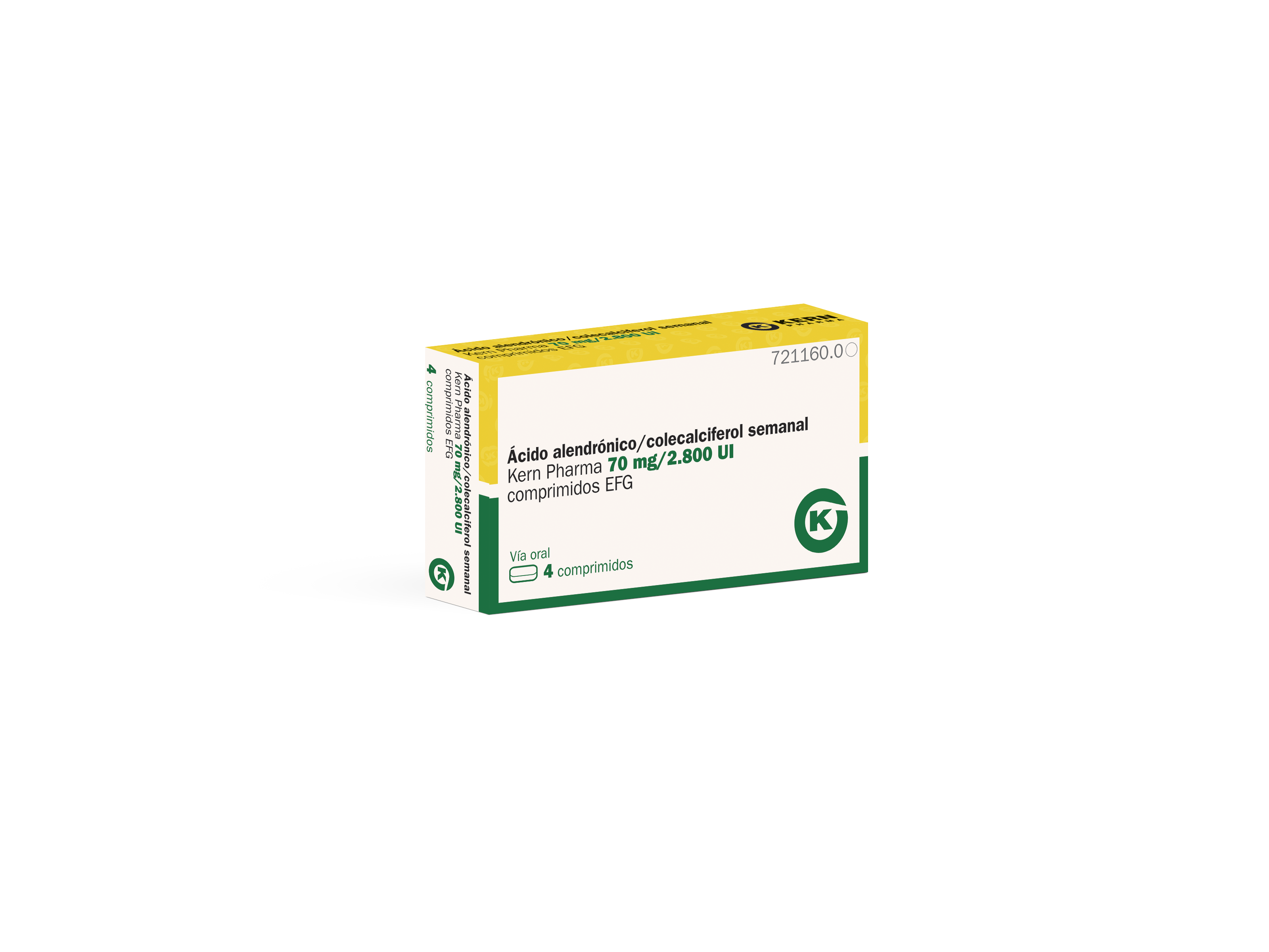 Ácido alendrónico/colecalciferol semanal Kern Pharma 70 mg/2800 UI ...