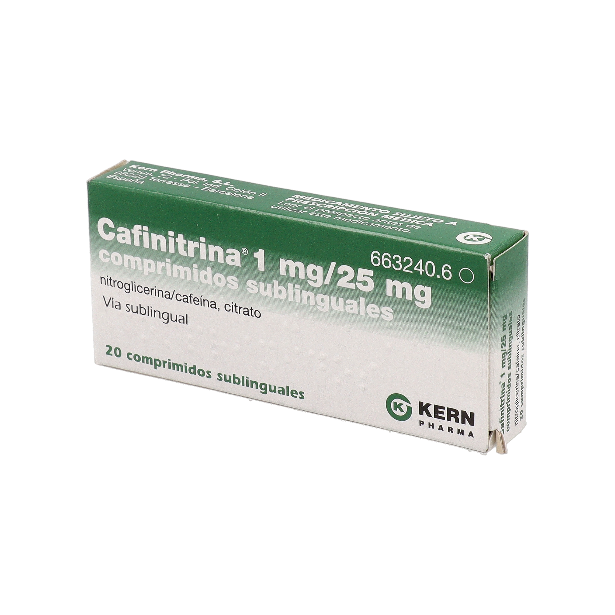 Cafinitrina 1 mg/25 mg 20 compr. subling.