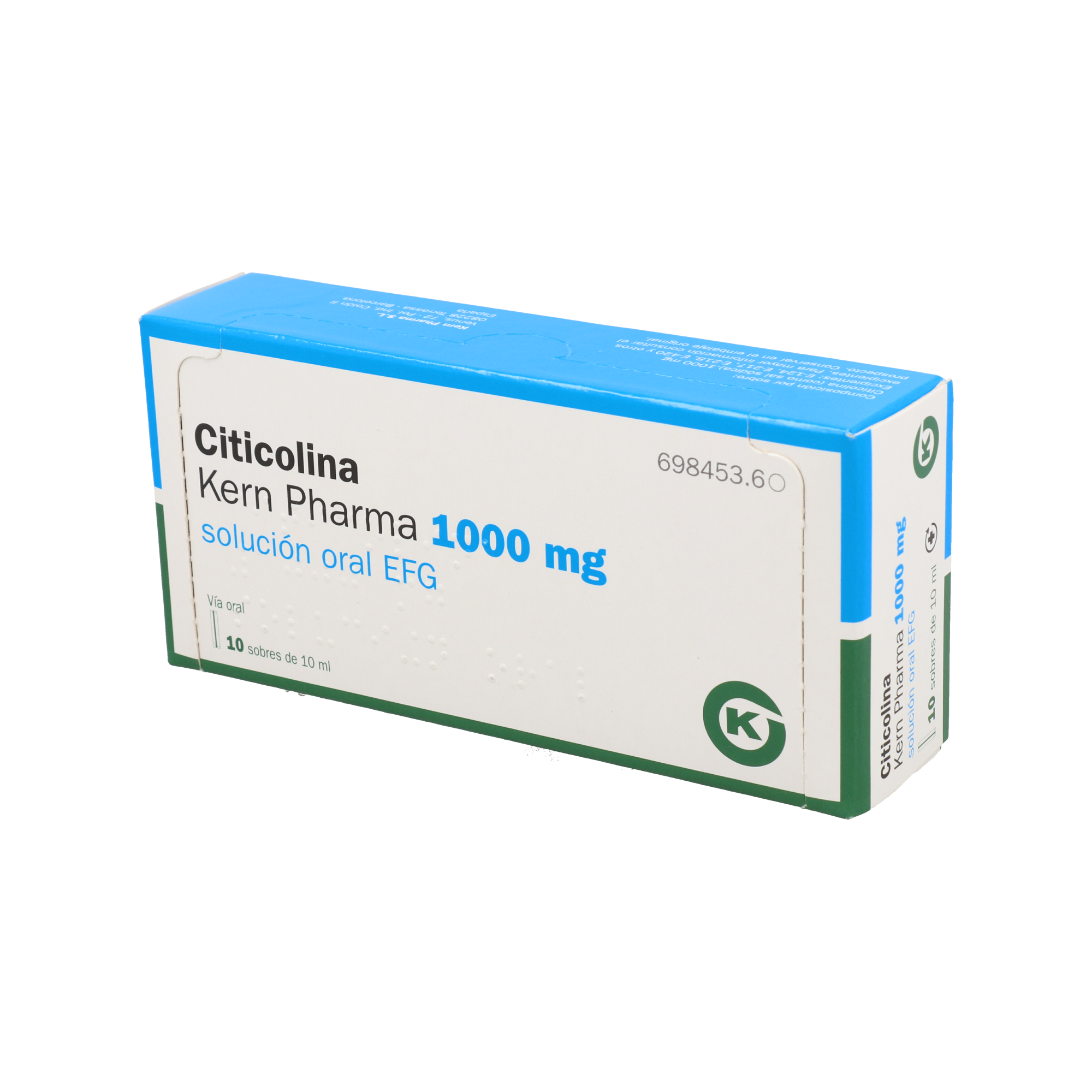 CITICOLINA KERN PHARMA 1.000 MG SOLUCIÓN ORAL EFG, 10 sobres de 10 ml