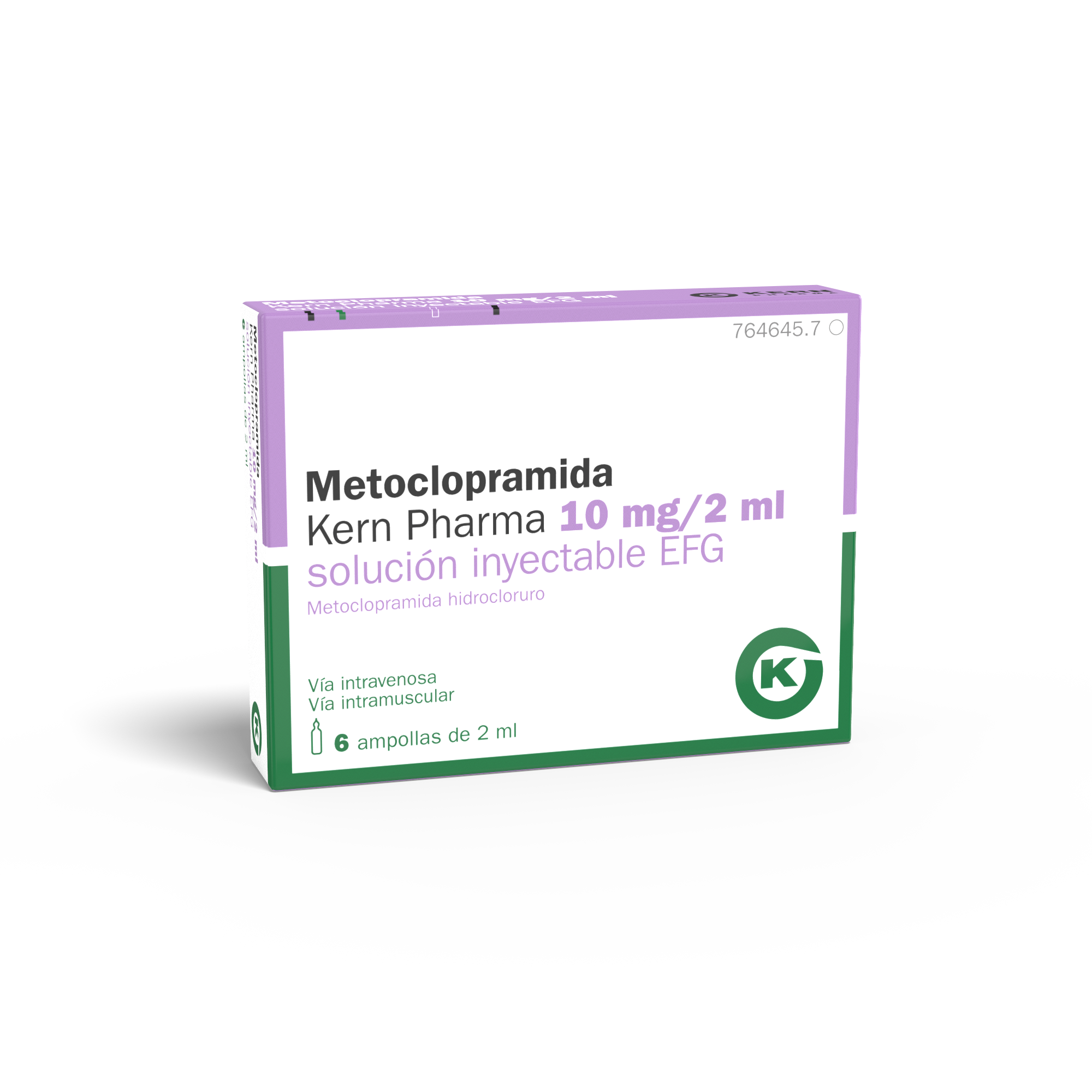 METOCLOPRAMIDA KERN PHARMA 10mg/2ml sol. inyectable EFG, 6 ampollas de 2 ml
