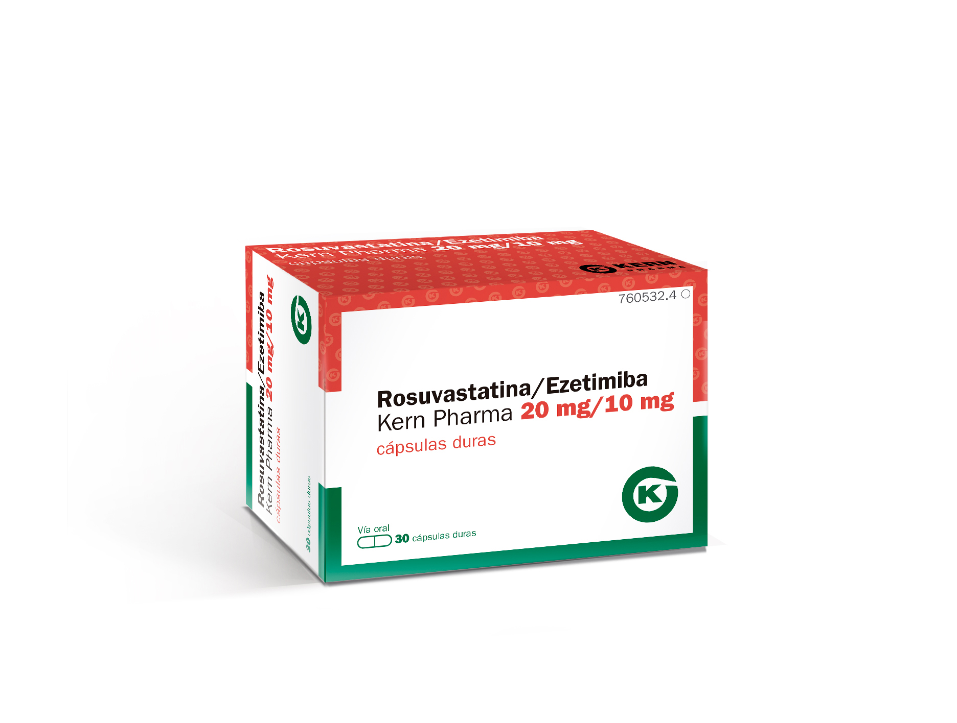 Rosuvastatina/Ezetimiba Kern Pharma 20 mg/10 mg cápsulas duras. 30 cápsulas