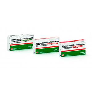 Irbesartán-Hidroclorotiazida Kern Pharma EFG 300 mg-25 mg, 28 compr.recub