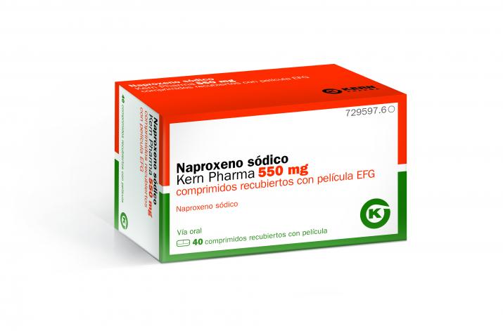 Naproxeno sódico Kern Pharma EFG 550 mg, 40 compr. recub.