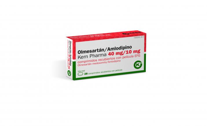 Olmesartan-Amlodipino Kern Pharma 40 mg 10 mg comprimidos recubiertos con película EFG, 28 ...