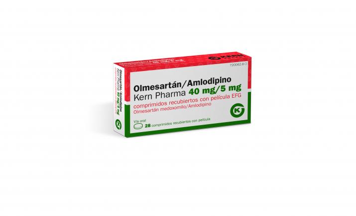 Olmesartan-Amlodipino Kern Pharma 40 mg 5 mg comprimidos recubiertos con película EFG, 28 ...