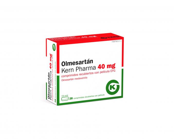 Olmesartán EFG 40 mg, 28 compr. recub.