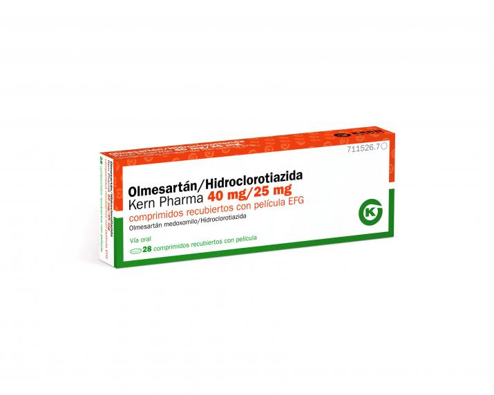 Olmesartán-Hidroclorotiazida EFG 40 mg-25 mg, 28 compr. recub.