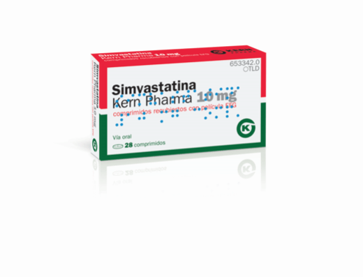 Simvastatina Kern Pharma EFG 10 mg, 28 compr. recub.